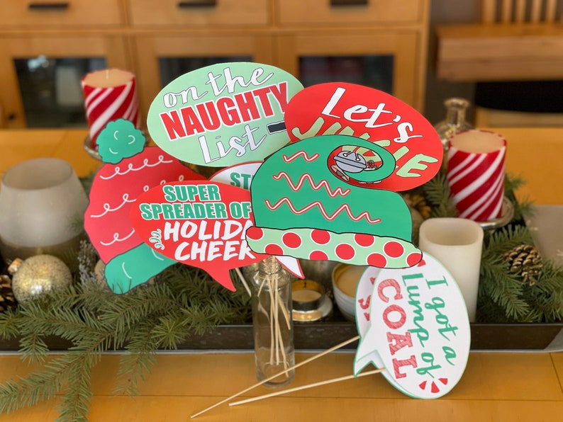 Holiday Photo Booth Props Christmas Photo Props Fun Holiday - Etsy
