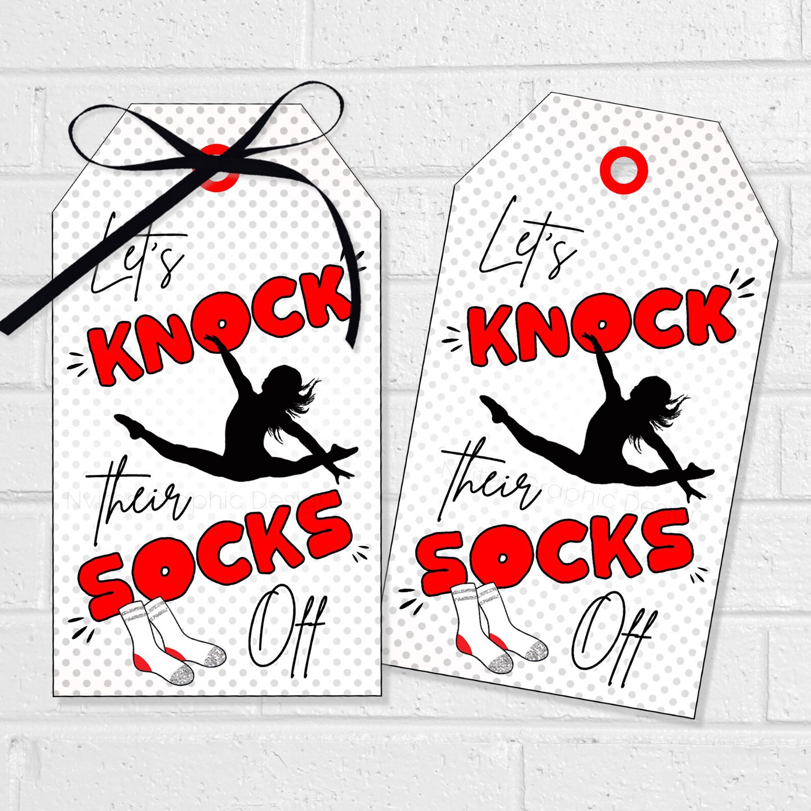 Knock Their Socks off Tags, Cheer and Dance Team Competition Goodie ...
