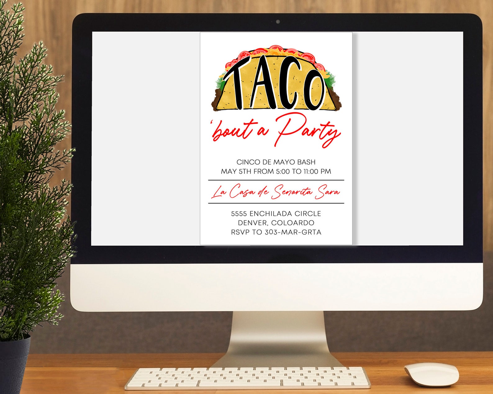 Taco Bout a Party Invitation Taco Tuesday Party Cinco De | Etsy