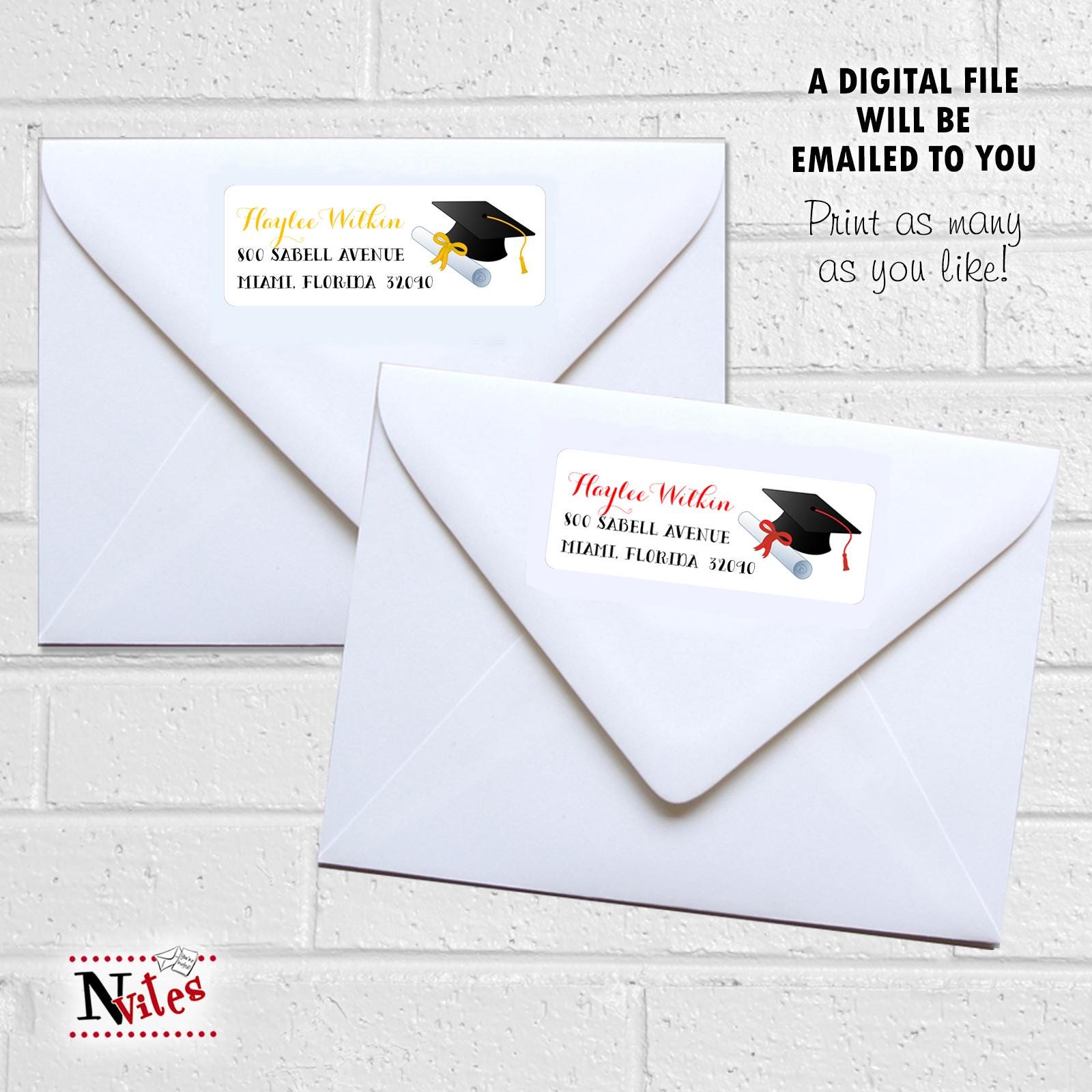 Custom Graduation Return Address Labels, Printable Grad Stickers in ...