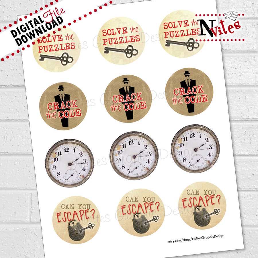 Escape Room Cupcake Toppers, Escape Room Tags, Escape Room Party ...