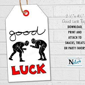 Wrestling Good Luck Tags, Wrestling Team Treat Labels, Printable ...