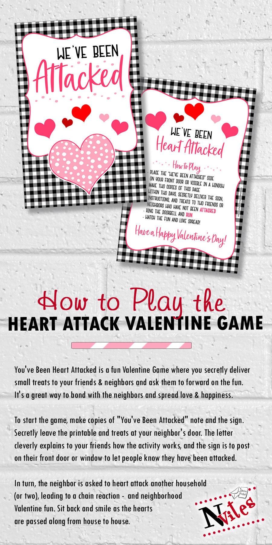 Heart Attack Kids Valentine Game Printable Valentine Neighbor | Etsy