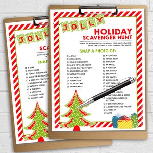 Christmas Scavenger Hunt, Holiday Lights Neighborhood Scavenger Hunt ...