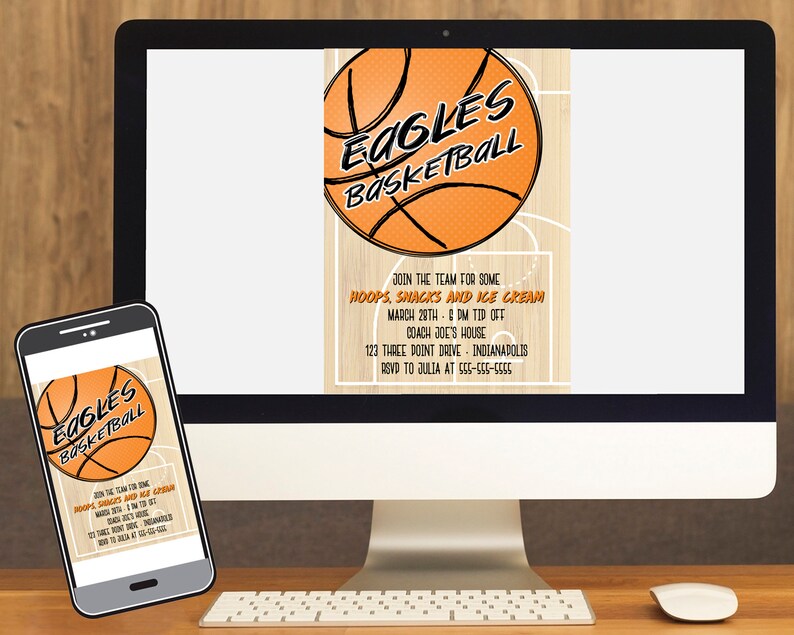 Basketball Party Invitation End of Season Basketball Team - Etsy