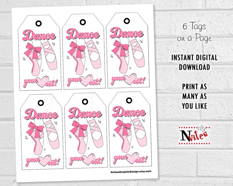 Ballet Dancer Good Luck Tags: Dance Your Heart Out Recital Gift and ...
