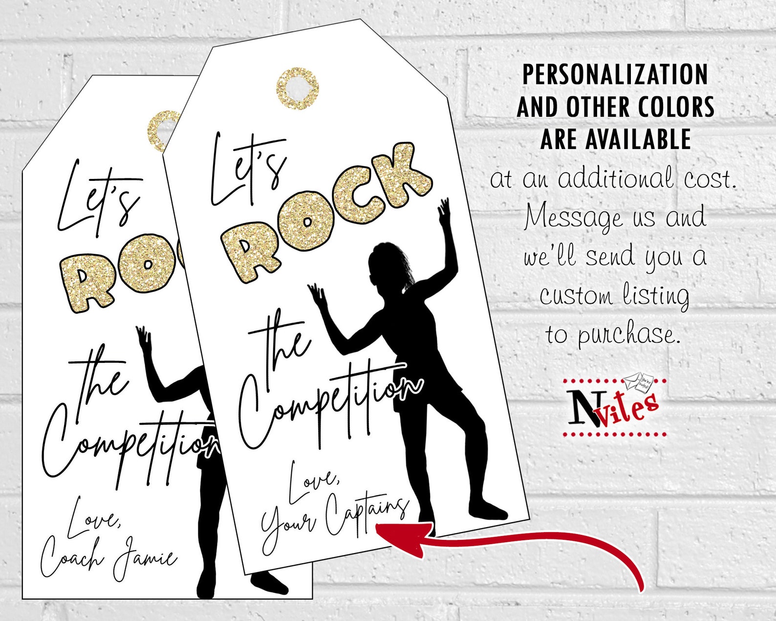 Dance Competition Good Luck Tags Printable Poms Team Favor - Etsy