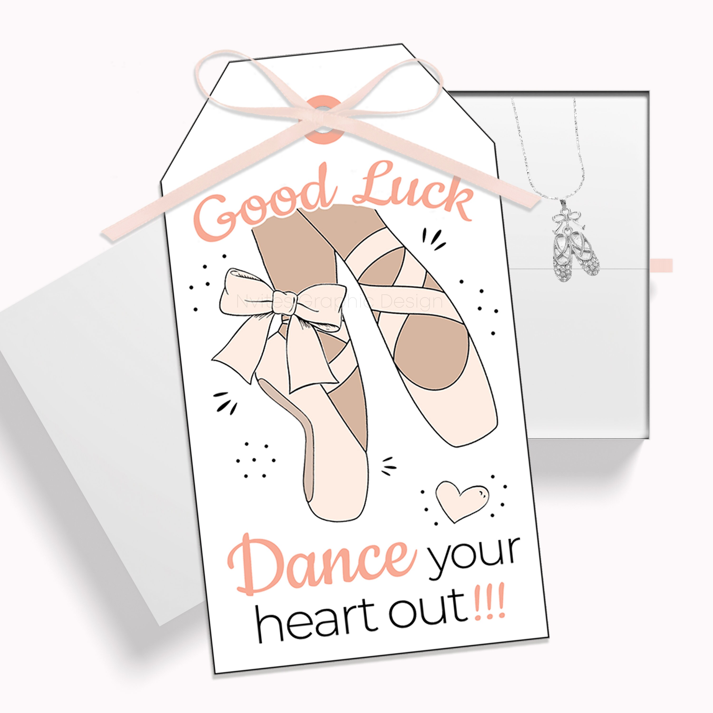 Dance Good Luck Tags: Printable Ballet Slipper With Blush Pink Bow ...