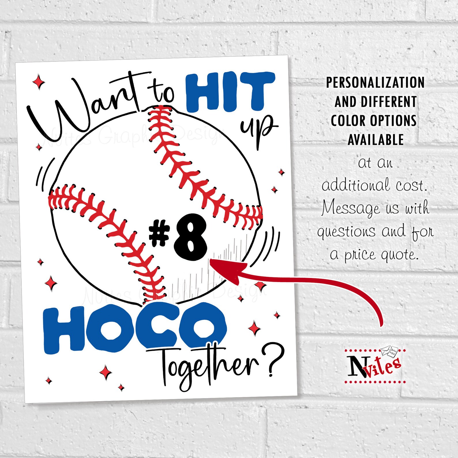 Baseball Prom Proposal Sign, Want to Hit up Prom Together? (digital ...