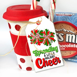 Spreading a Little Holiday Cheer Tags, Printable Cheerleading and Poms ...
