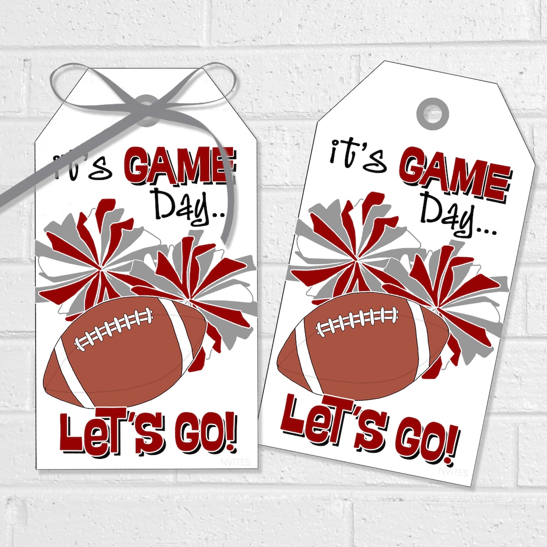 Cheer and Football Good Luck Tags, Football Game Treats, Printable ...
