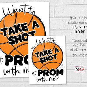 Basketball Prom Proposal Sign, Want to Take a Shot at Prom Poster, Ask ...