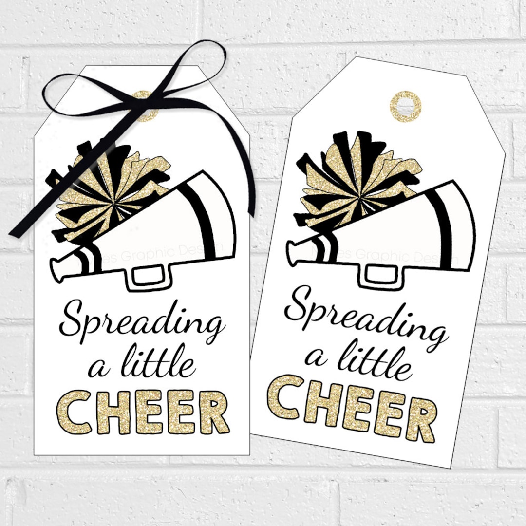 Spreading a Little Cheer Tags, Cheerleading Team Treat Labels ...