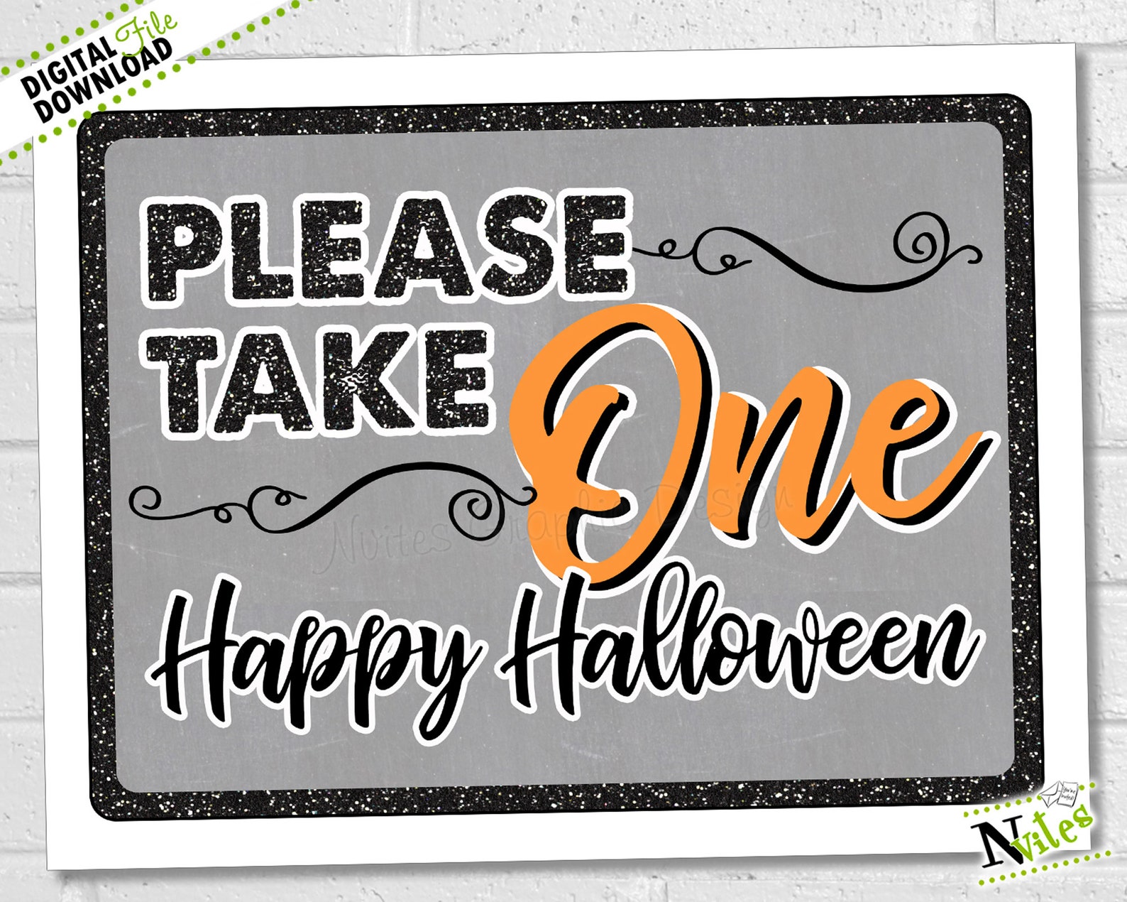 Halloween Trick or Treat Candy Sign Please Take One Candy | Etsy