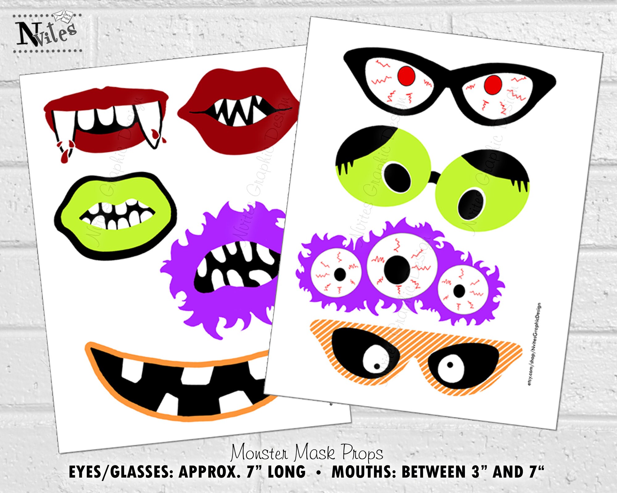 Halloween Photo Booth Props Fright Night Party Selfie and - Etsy