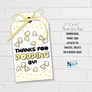 Thanks for Popping by Tags, Popcorn Ball Tags and Labels, Thank You ...