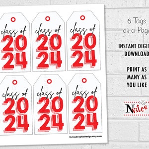 Graduation Tags Class of 2024, Senior Class 2024 Party Favor Tags, Grad ...