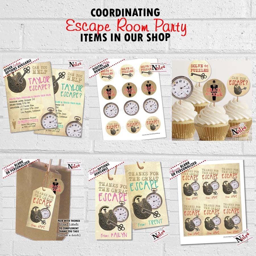 Escape Room Cupcake Toppers Escape Room Tags Escape Room | Etsy