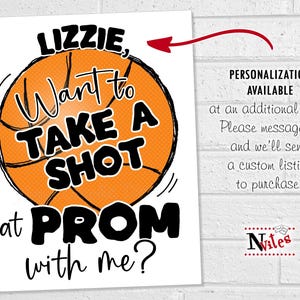 Basketball Prom Proposal Sign, Want to Take a Shot at Prom Poster, Ask ...