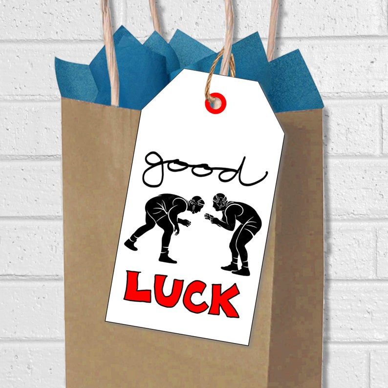 Wrestling Good Luck Tags, Wrestling Team Treat Labels, Printable ...