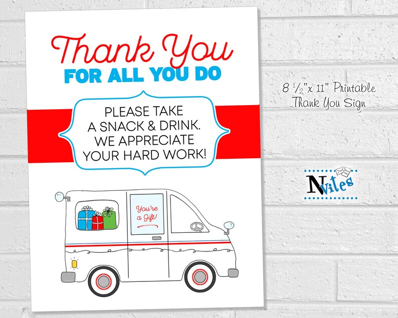 Staff and Employee Thank You Snack & Drink Sign, Teacher and Nurse ...