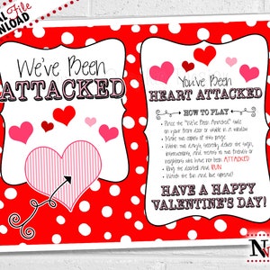 Kids Valentine Heart Attack Game, Attack Your Neighbor Treats (digital ...