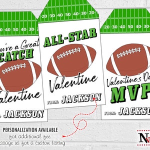 Football Valentine's Day Tags, All Star MVP Cards (printable Digital ...