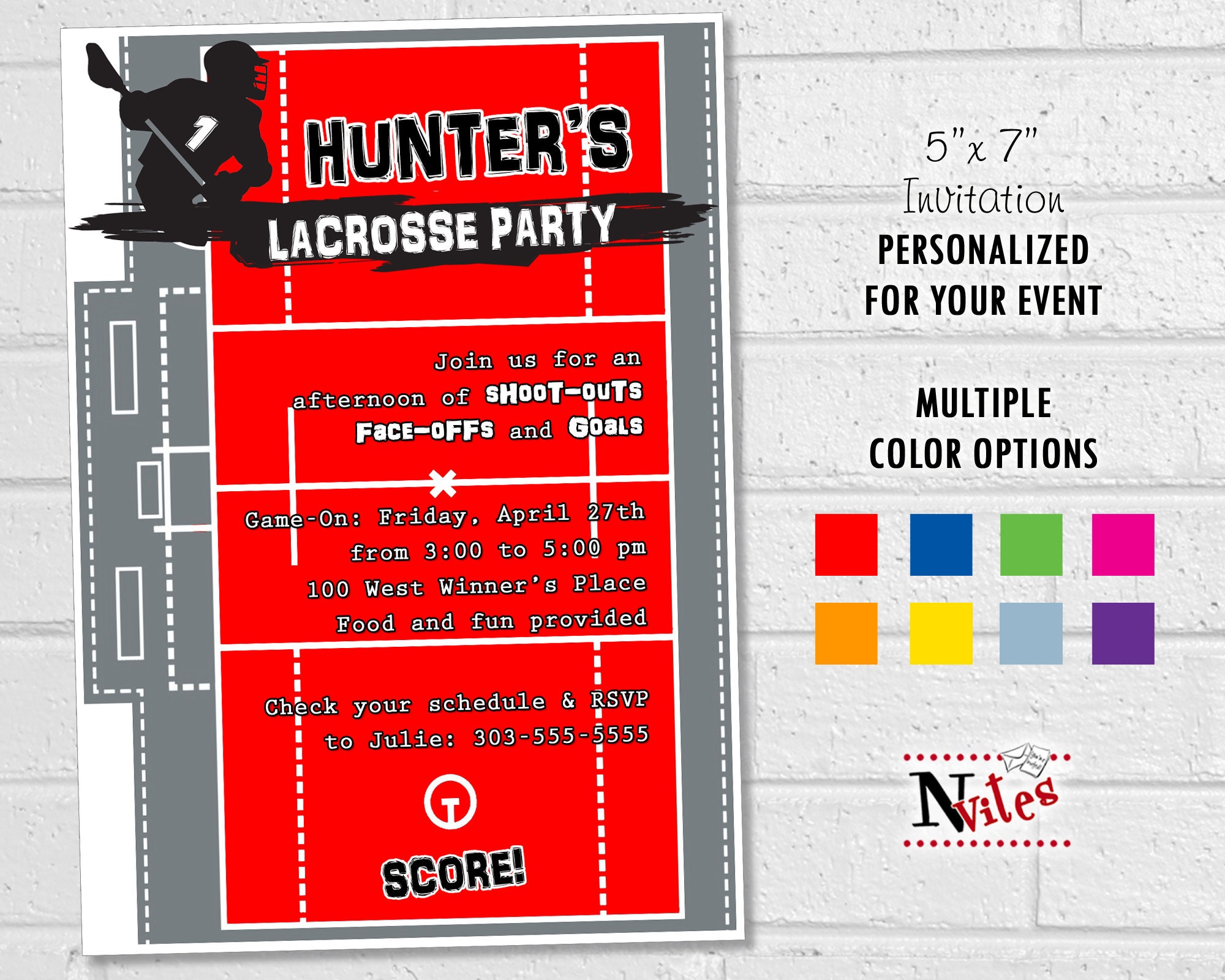 Lacrosse Party Invitation, Lacrosse Team Party or End of Season Banquet ...