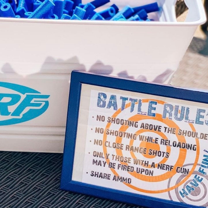 Dart Battle Party Rules Sign, Dart War Poster (digital File) - Etsy