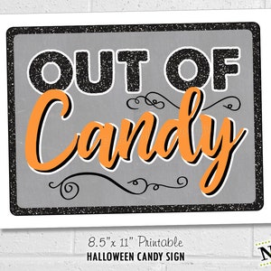 Halloween Trick or Treat Candy Sign, Please Take One Candy Printable ...