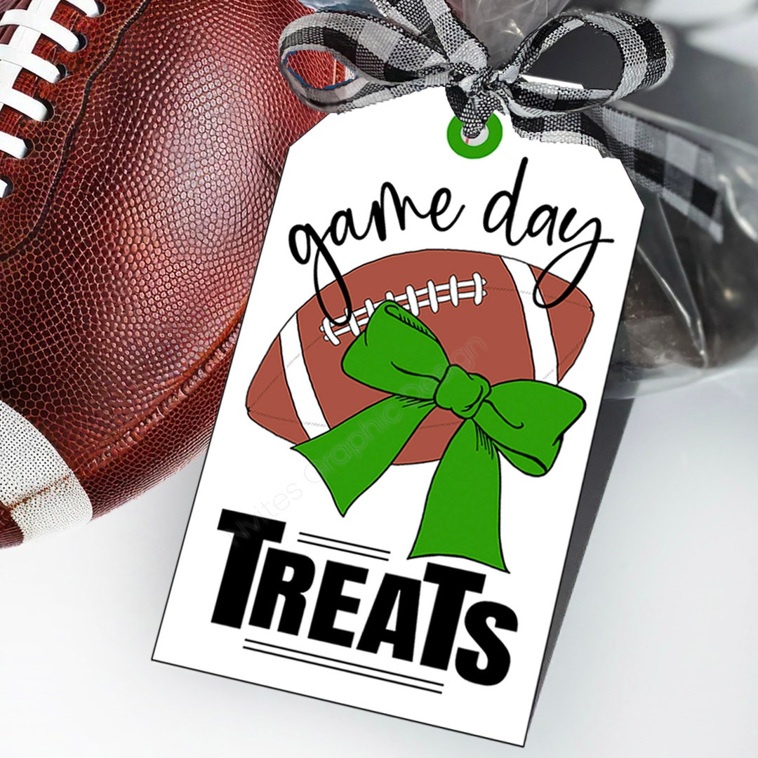 Football and Cheer Game Day Treat Tags, Team Good Luck Goody Bag Wrap ...