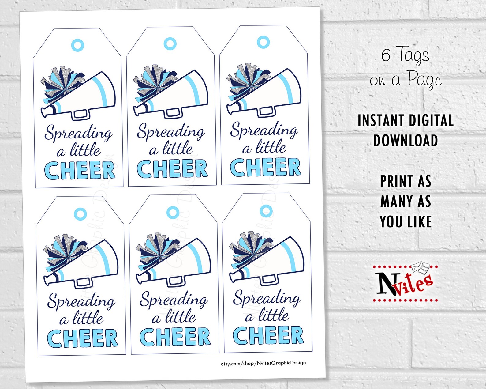 Good Luck Cheer Tags Cheerleading Team Treat Labels - Etsy