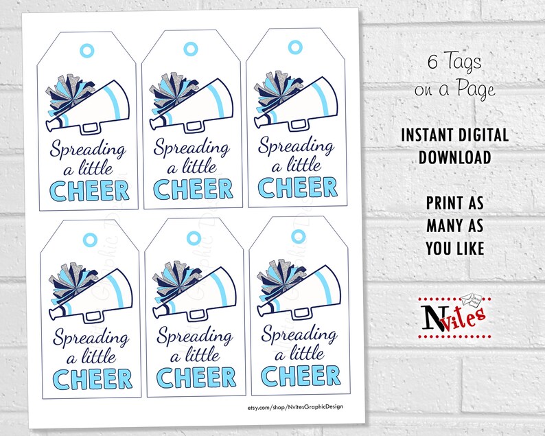 Good Luck Cheer Tags Cheerleading Team Treat Labels - Etsy