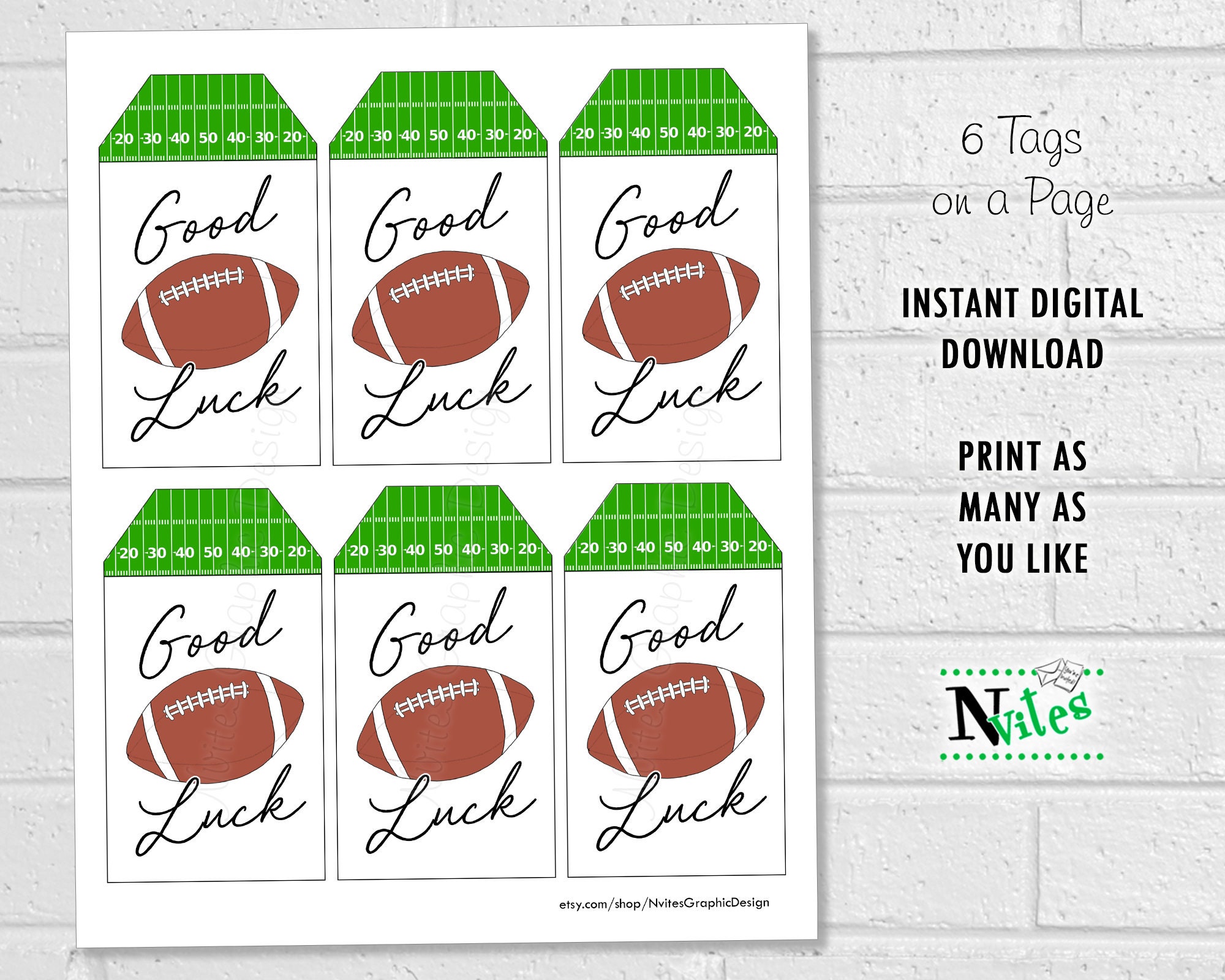 Football Good Luck Tags Football Team Treat Tags or Labels - Etsy