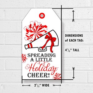 Spreading a Little Holiday Cheer Tags, Printable Cheerleading and Pom ...