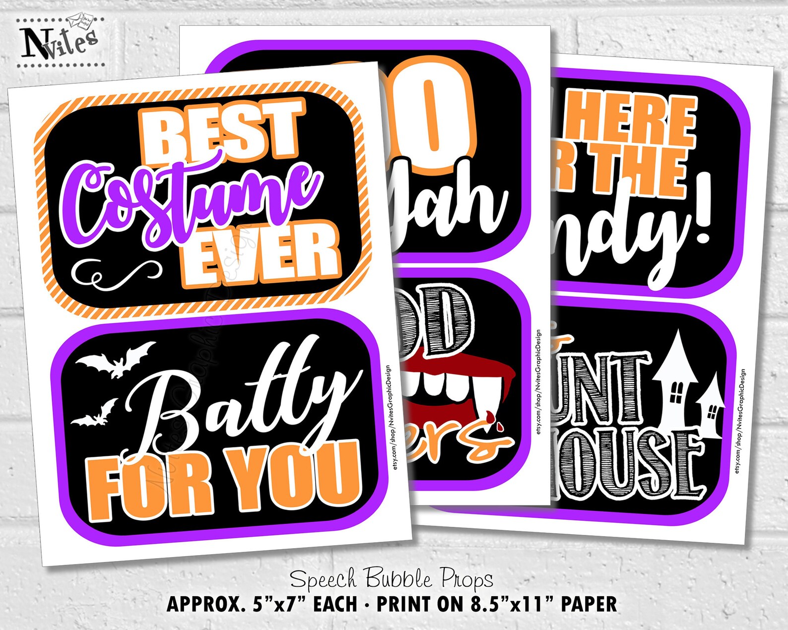 Halloween Photo Booth Props Fright Night Party Selfie and - Etsy