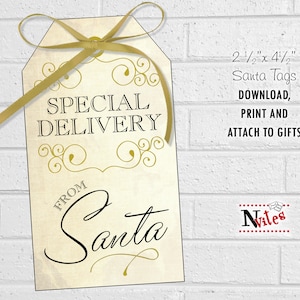 Santa Gift Tags Special Delivery Package Labels Printable - Etsy