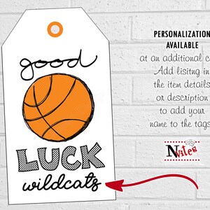 Basketball Good Luck Tags, Basketball Team Treat or Snack Labels ...