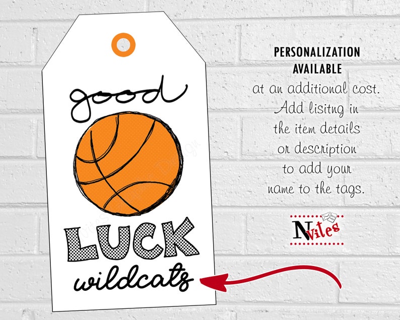 Basketball Good Luck Tags Basketball Team Treat Labels - Etsy