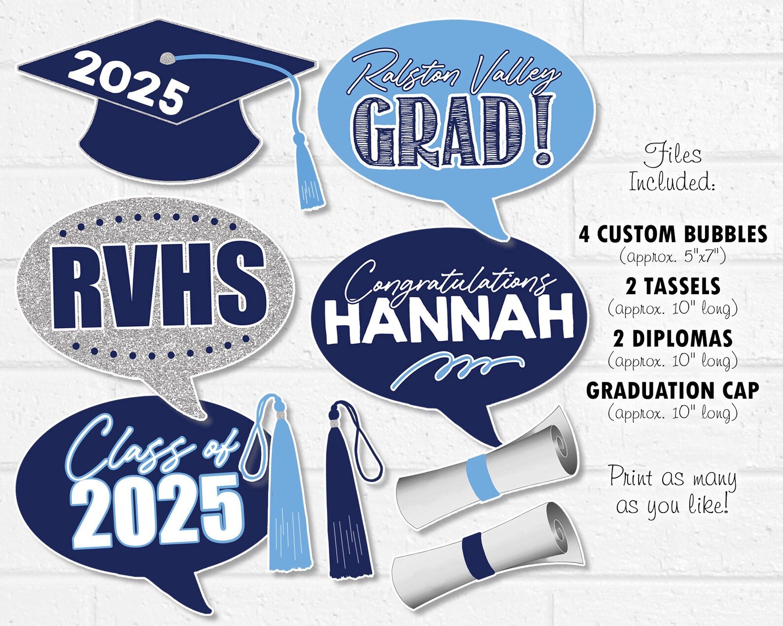 Graduation Photo Booth Props, Class of 2026 Personalized Centerpieces ...