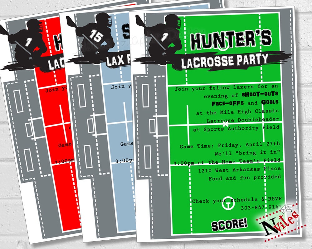 Lacrosse Party Invitation Lacrosse Team Party or End of - Etsy