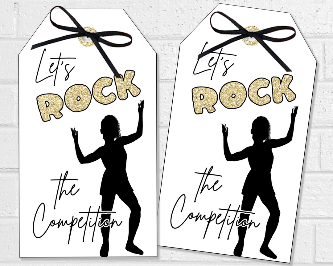 Dance Competition Good Luck Tags, Printable Poms Team Favor Tags and ...
