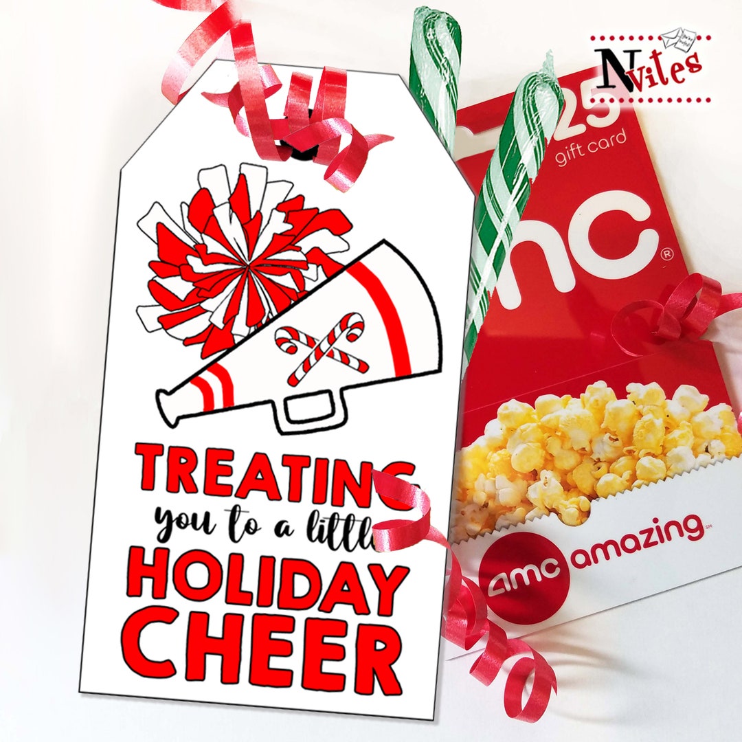 Holiday Cheer Treat Tags, Cheerleading Team Christmas Gift Wrap ...