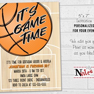 Basketball Party Invitation, End of Season Basketball Team Party, Hoops ...