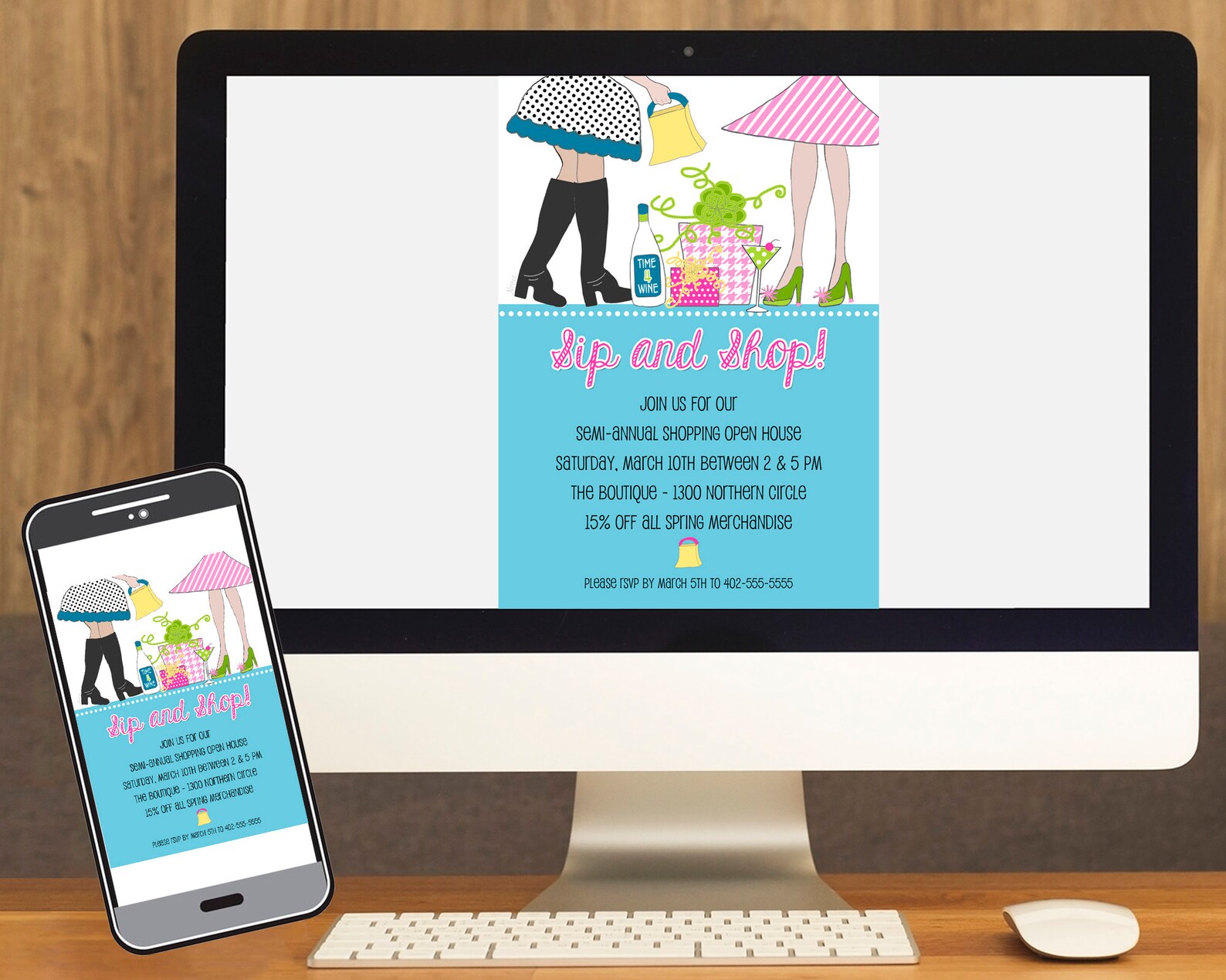 Sip & Shop Event Invitation Pop up Shop Flyer Ladies - Etsy