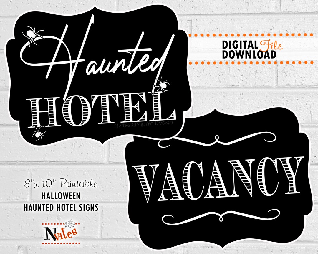 Haunted Hotel and Vacancy Signs, Haunted Motel or Spooky Mansion ...