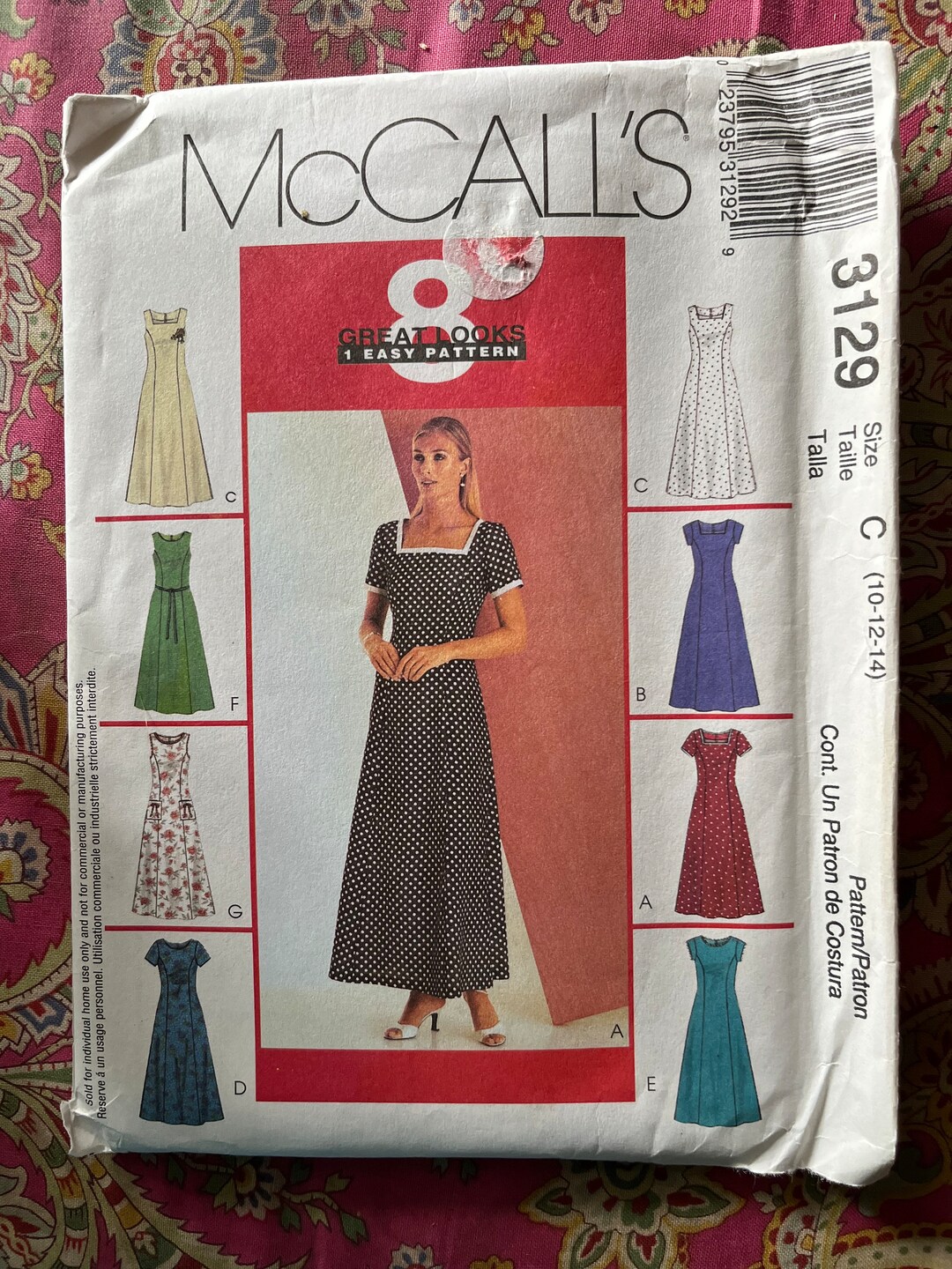 Mccalls Pattern 3129 Y2K Sewing Sz 10 12 14 Dress Pattern and ...