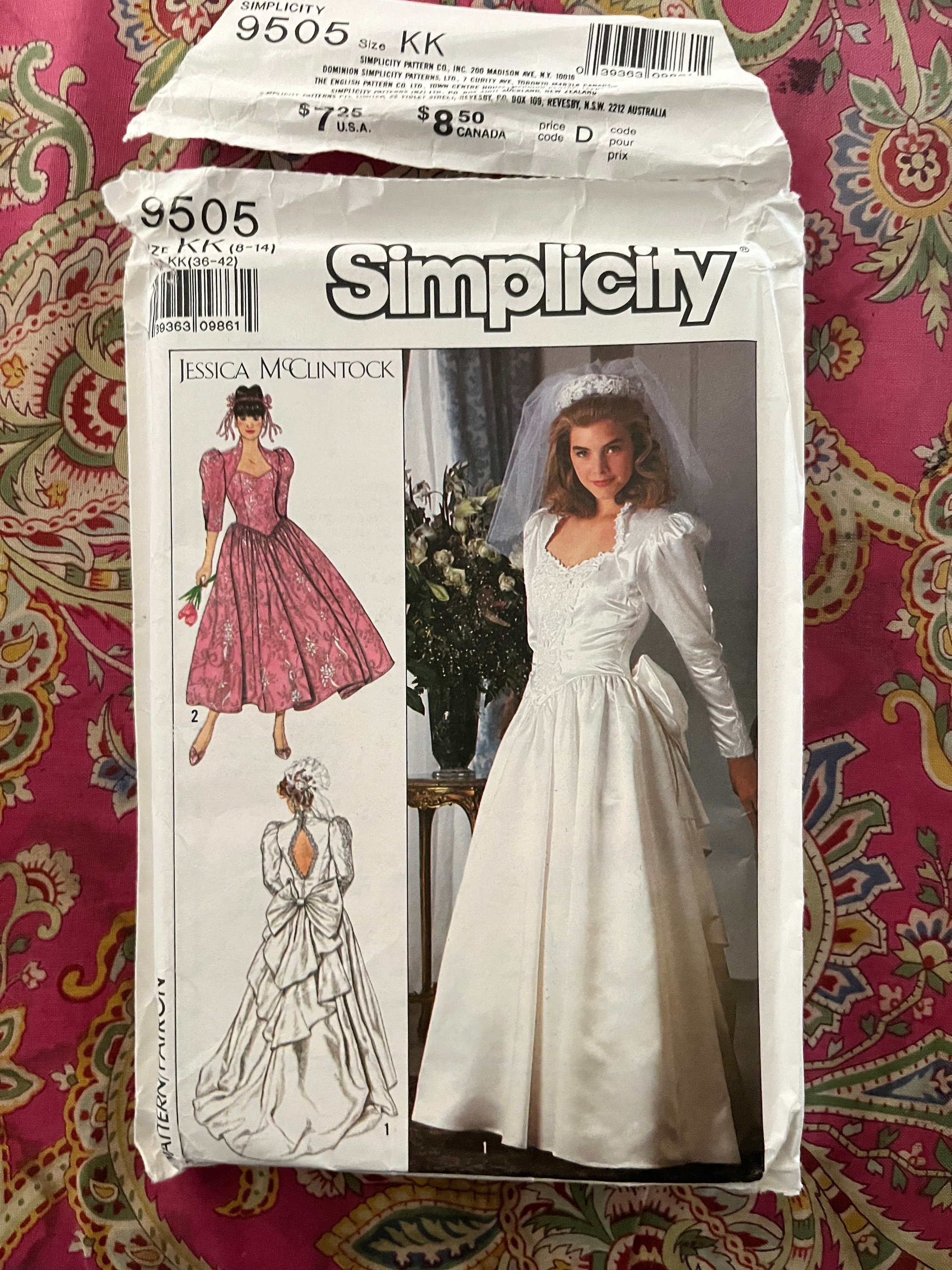 Simplicity Jessica Mcclintock Pattern Uncut No. 9505 Wedding and Formal ...