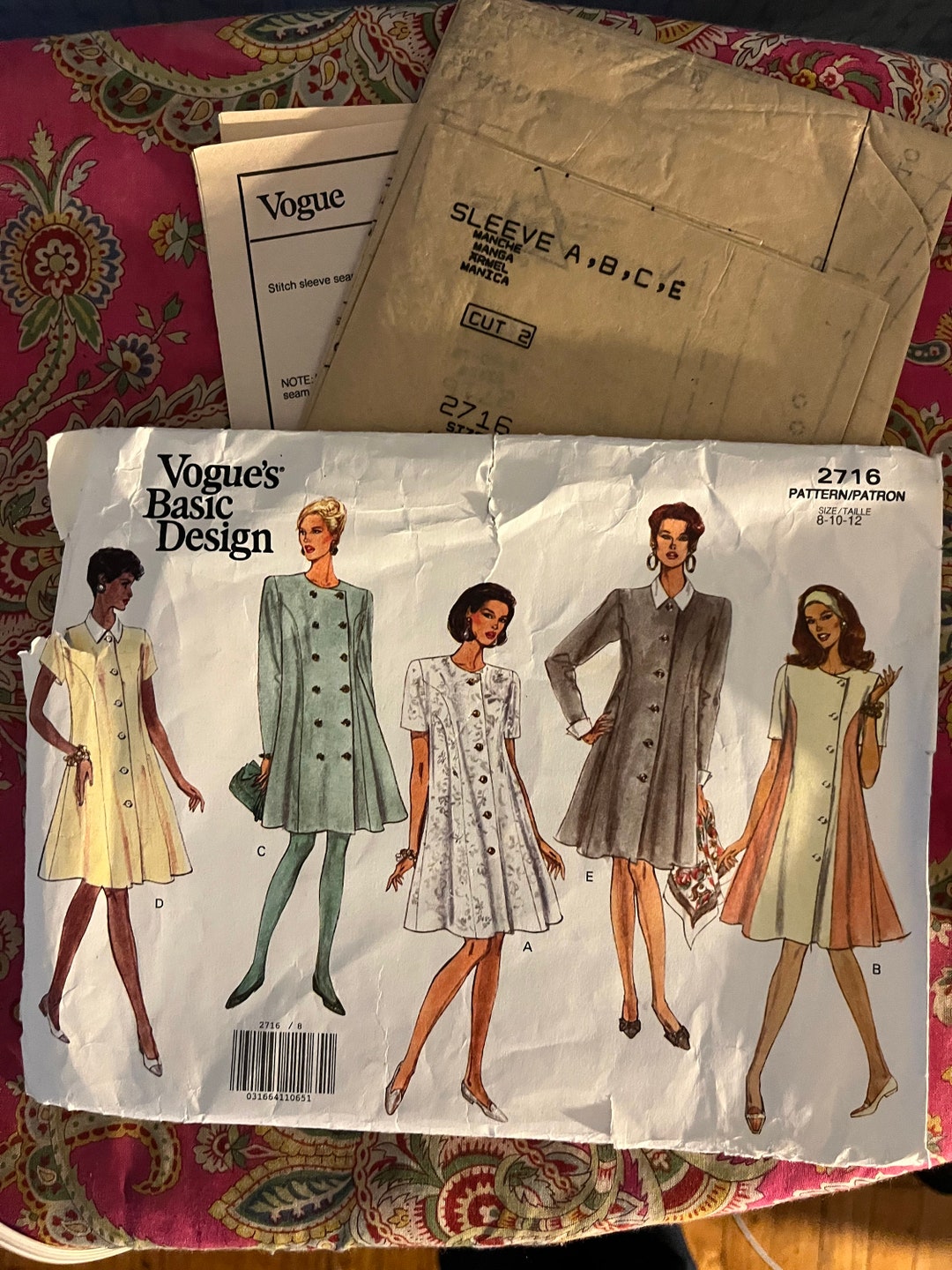 Vogue 1991 Pattern Number 2716 Misses Petite Dress and Envelope ...