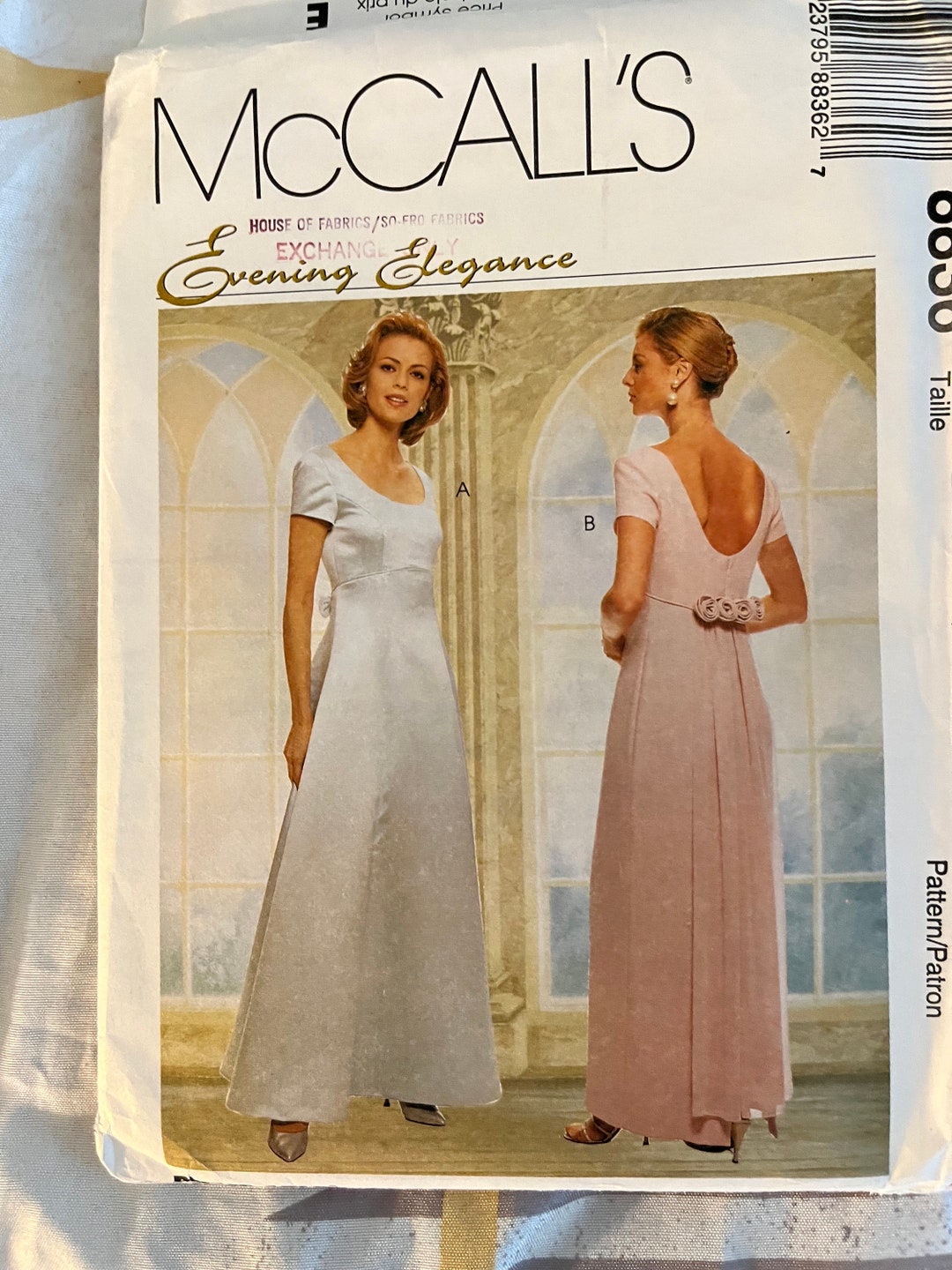 Mccalls 1997 Dress Pattern Uncut 8836 Formal Party Bridesmaid Prom ...